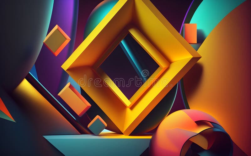 Bold Lines and Shapes in Bright Colors, Generative AI Stock ...