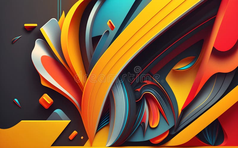 Bold Lines and Shapes in Bright Colors, Generative AI Stock ...