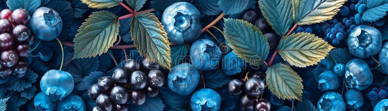 Bold and Lively Blueberry and Blackcurrant Pattern, Graphic Repeating ...