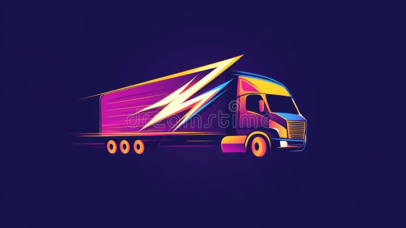 Bold Logo Design Featuring a Stylized Truck with Dynamic Elements ...