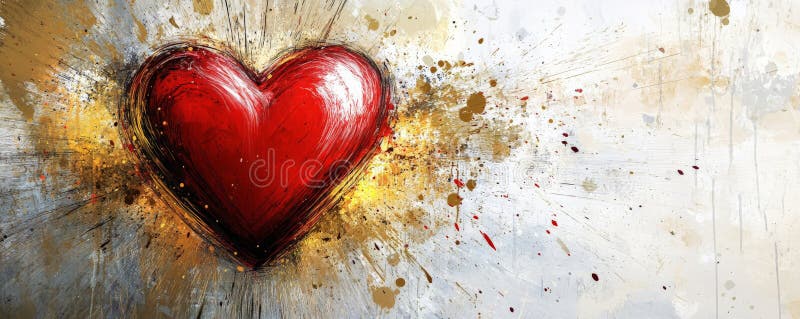 A Bold Love Symbol Background with a Striking Red Heart Surrounded by ...