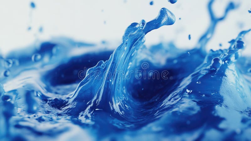 Blue Liquid Splash Across Screen, Macro Splatter and Drop Concept Bold ...