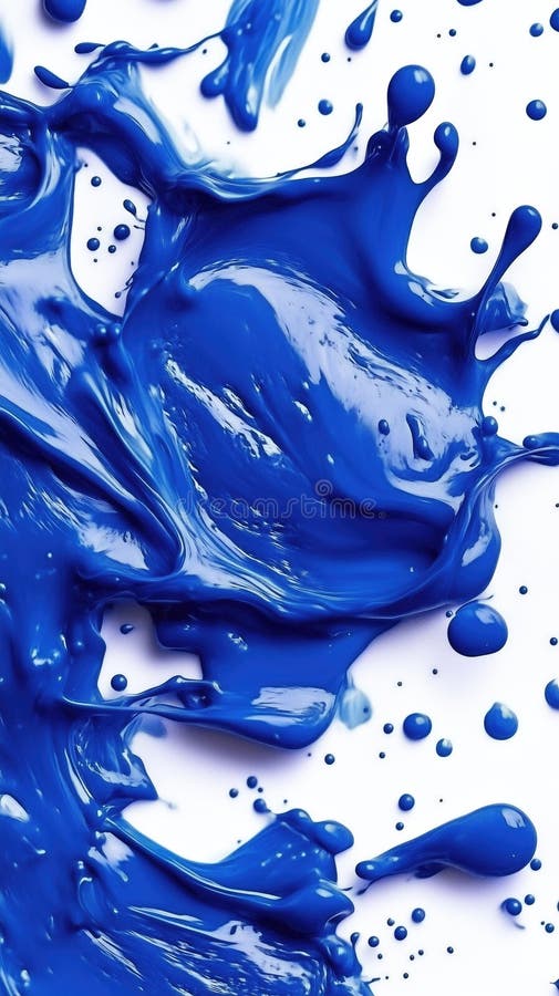 Blue Liquid Splash Across Screen, Macro Splatter and Drop Concept Bold ...
