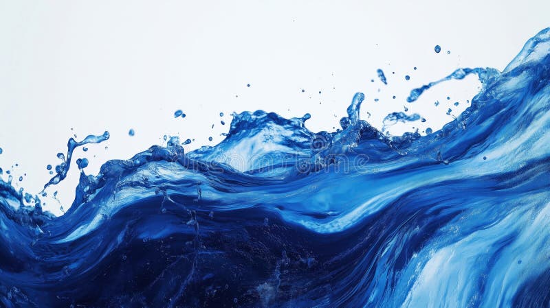 Blue Liquid Splash Across Screen, Macro Splatter and Drop Concept Bold ...