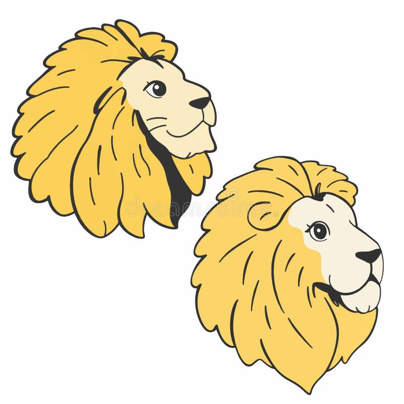 Vector Sets Pack Bundle Minimalist Lion Mane Isolated White Background ...