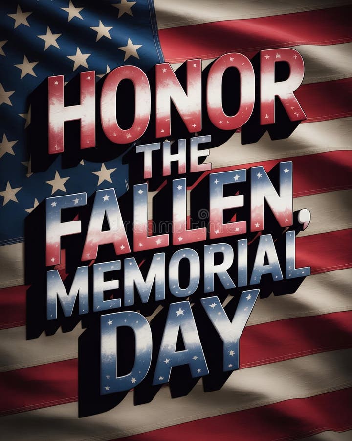 Bold Memorial Day Typography with Patriotic Colors Stock Photo - Image ...
