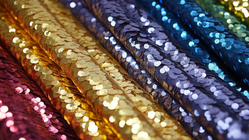 Bold Metallic Sequin Fabric Stock Illustration - Illustration of bold ...