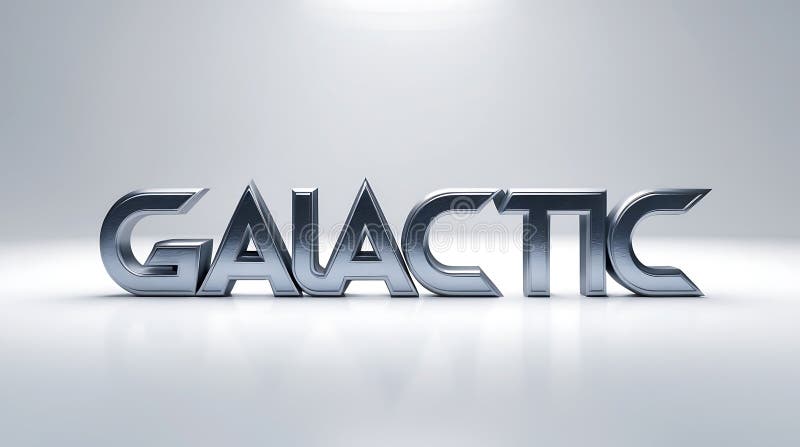 Bold Metallic Typography Showcasing the Word Galactic on a Minimalistic ...