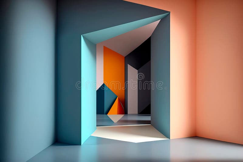 Bold Minimalism with Large Geometric Shapes Generative AI Stock ...