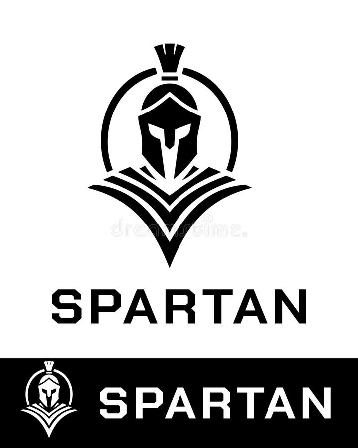 A Bold and Minimalist Black and White Vector Illustration of a Spartan ...