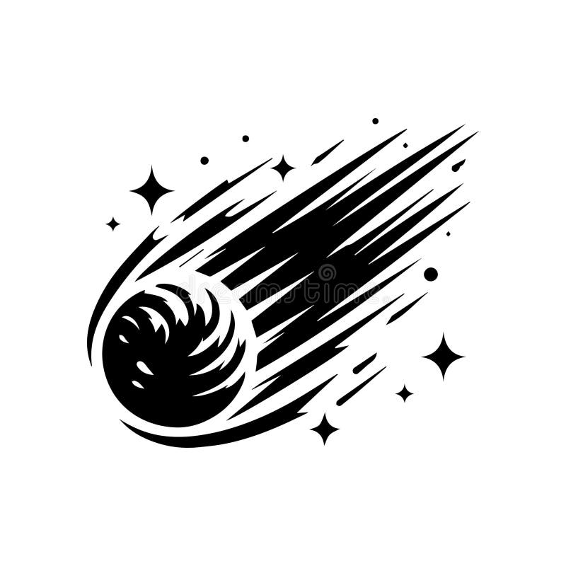 Dynamic Comet Silhouette Celestial Space Art for Creative Projects ...