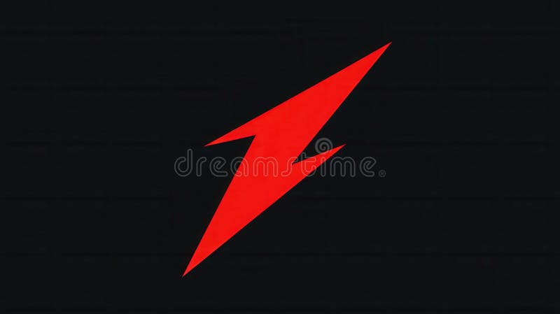 Bold Minimalist Icon Featuring a Red Lightning Bolt on a Black ...