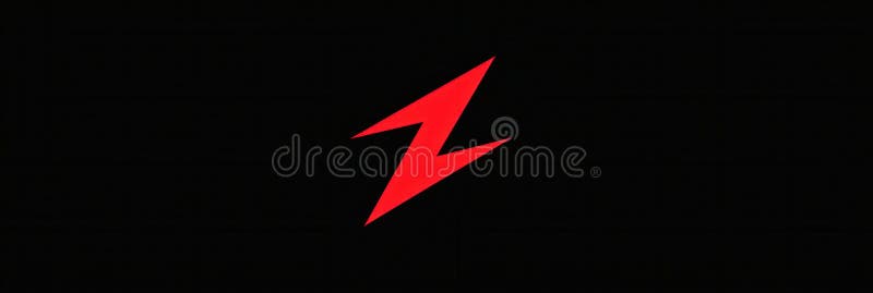 Bold Minimalist Icon Featuring a Red Lightning Bolt Set Against a Black ...
