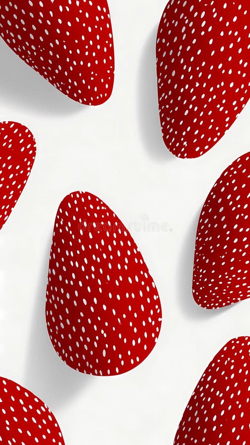 Minimalist Large Strawberry on White Background, Simple Fruit ...