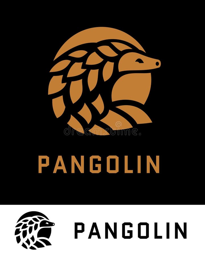 A Bold, Minimalist Logo Design Featuring a Stylized Pangolin Stock ...