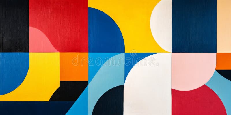 A Bold Modern Abstract Design with Large, Overlapping Geometric Shapes ...
