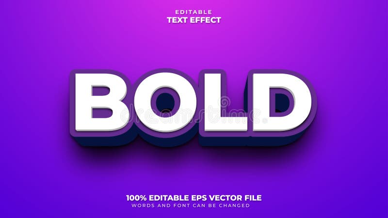 Bold Text Effect, Editable Text Effect Stock Vector - Illustration of ...