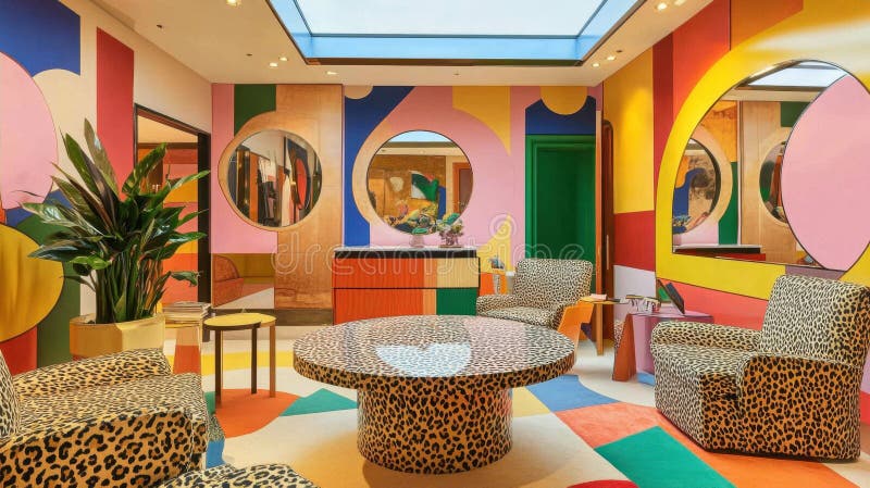 Bold Modern Interior Design Stock Photo - Image of colors, interior ...