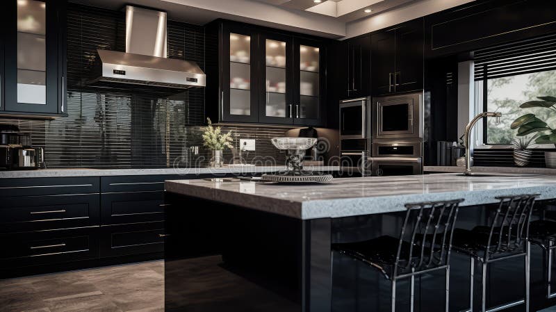 Bold Modern Kitchen Cabinets Stock Illustration - Illustration of ...