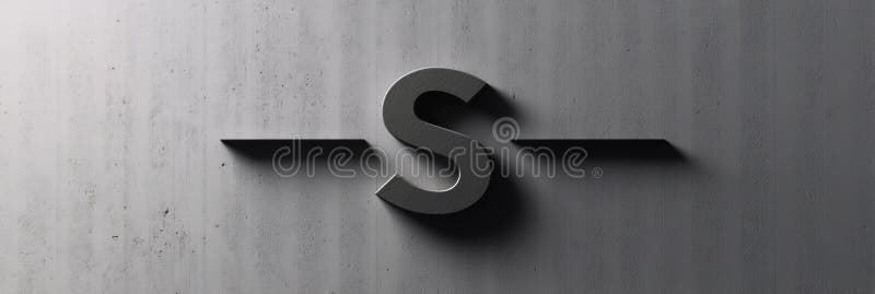 Stylized Letter S Against a Textured Grey Background with Simple ...
