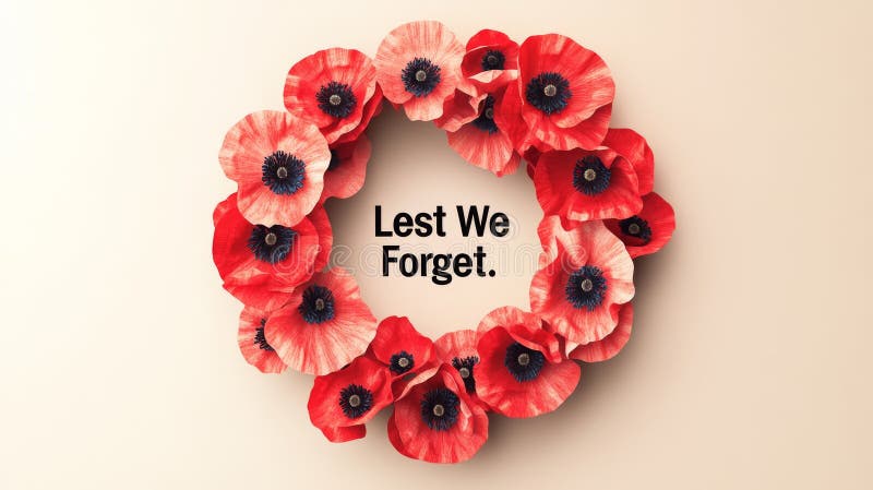 Bold and Modern Poster Design with a Poppy Wreath Stock Illustration ...