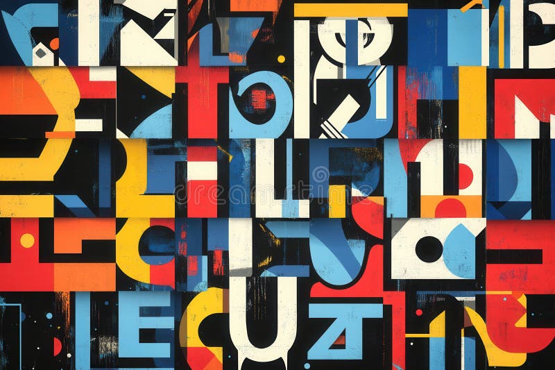 Bold Modern Typographic Design Featuring Oversized Abstract Text with ...