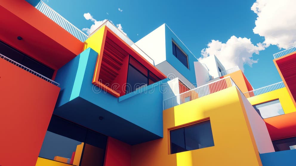 Bold Modular Structure with Contrasting Colors and Strong Geometric ...