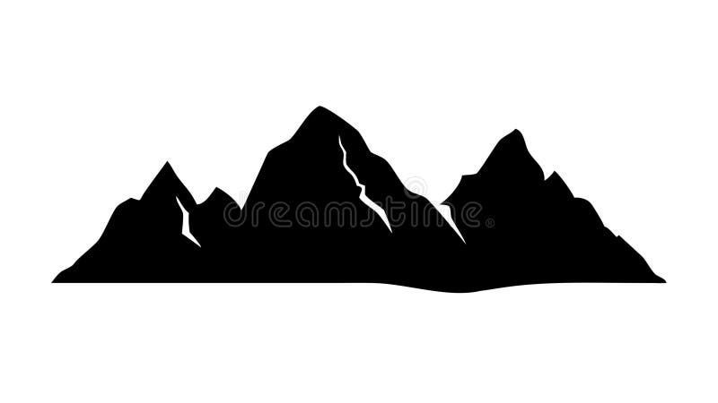 Bold Mountain Range Icon for Adventure, Nature, or Stability, Vector ...