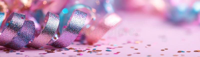 Bold Multicolored Glitter Streamers Twist and Shimmer Under Bright ...