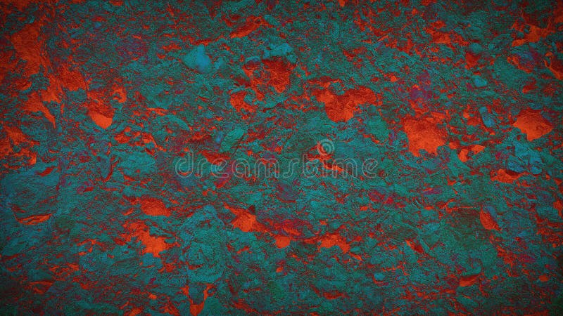 A Bold Natural Texture Featuring Vivid Red and Teal Tones with Rugged ...