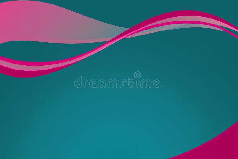 A Bold Neon Background with Bright Pink Waves Curving Over a Rich Teal ...