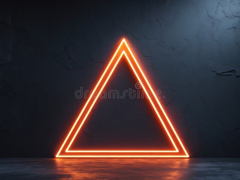 A Bold Neon Orange Triangle on a Dark Wall Creates a Memorable Visual ...