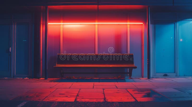 Bold Neon Sign on a Translucent Surface Stock Illustration ...