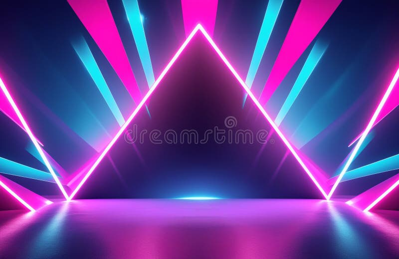 Bold Neon Triangles Gaming Design Stock Illustration - Illustration of ...