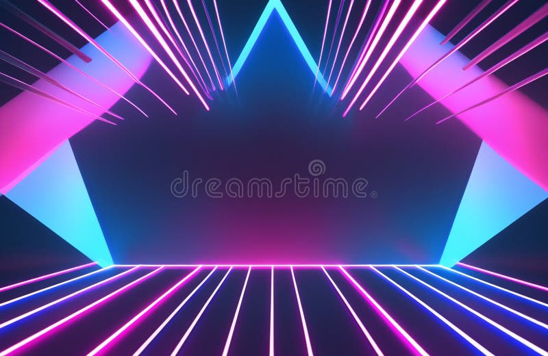 Bold Neon Triangles Gaming Design Stock Illustration - Illustration of ...