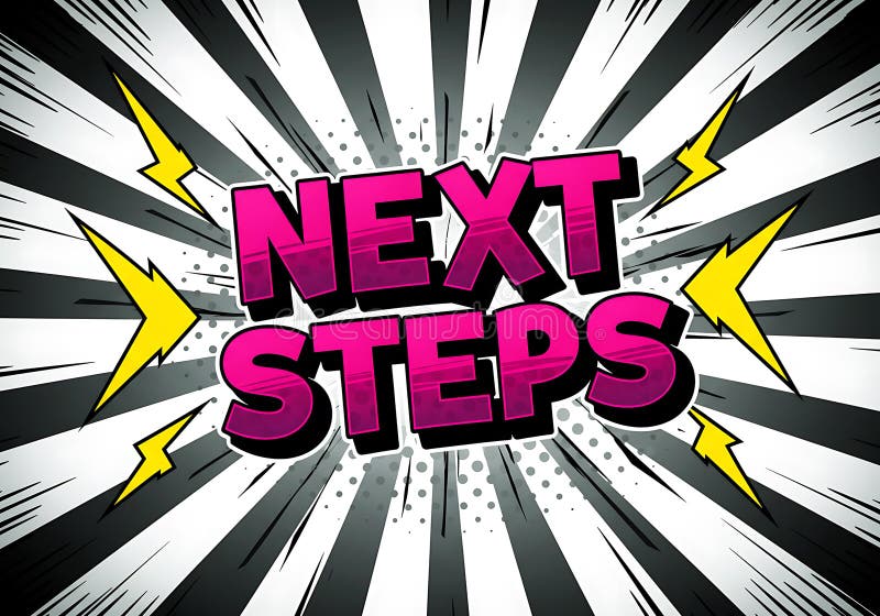 Bold Next Step Graphic Comic Style Energy Bold Progression Design Stock ...