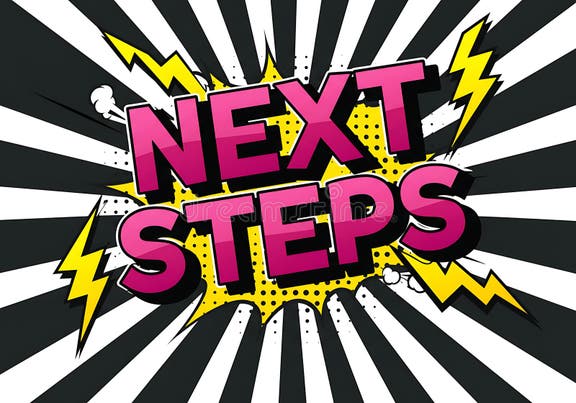 Bold Next Step Graphic Comic Style Energy Dynamic Visual Concept Stock ...