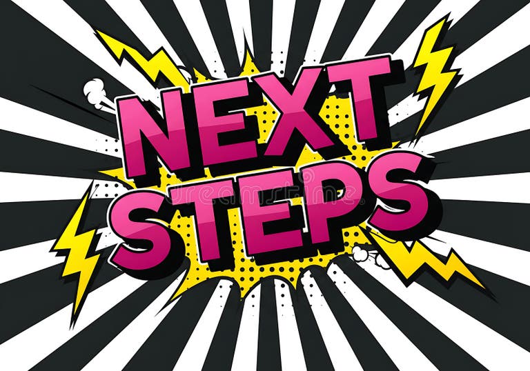 Bold Next Step Graphic Comic Style Energy Dynamic Visual Concept Stock ...
