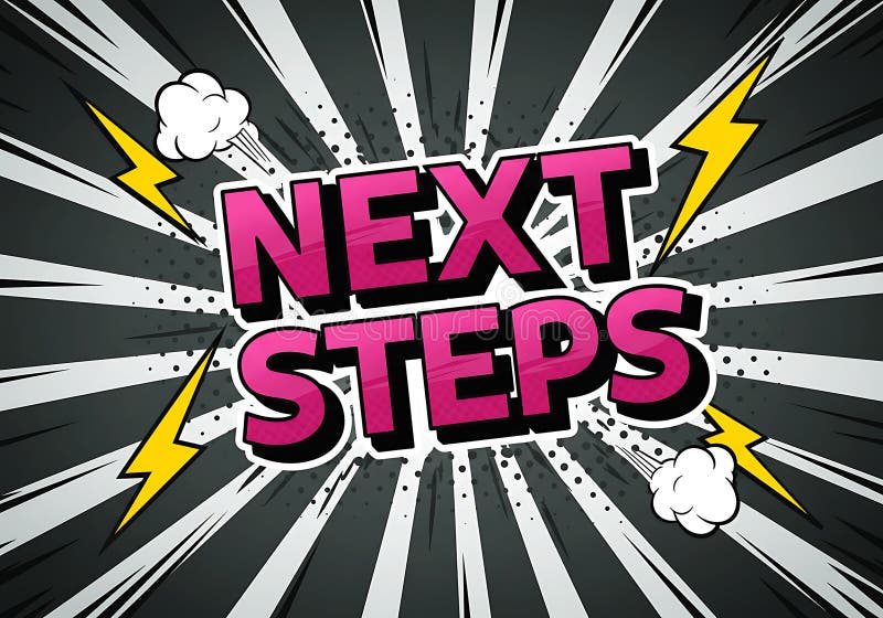 Bold Next Step Graphic Comic Style Energy Dynamic Action Illustration ...