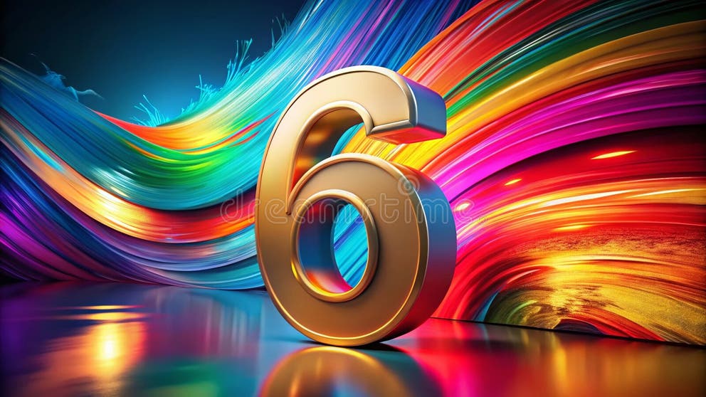 Bold Number 6 Design Template Vibrant Artistic Background for Creative ...