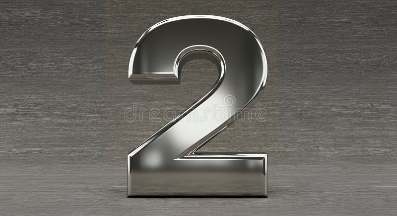 Bold Number 2 Graphic on Clean White Background, Modern Typography ...
