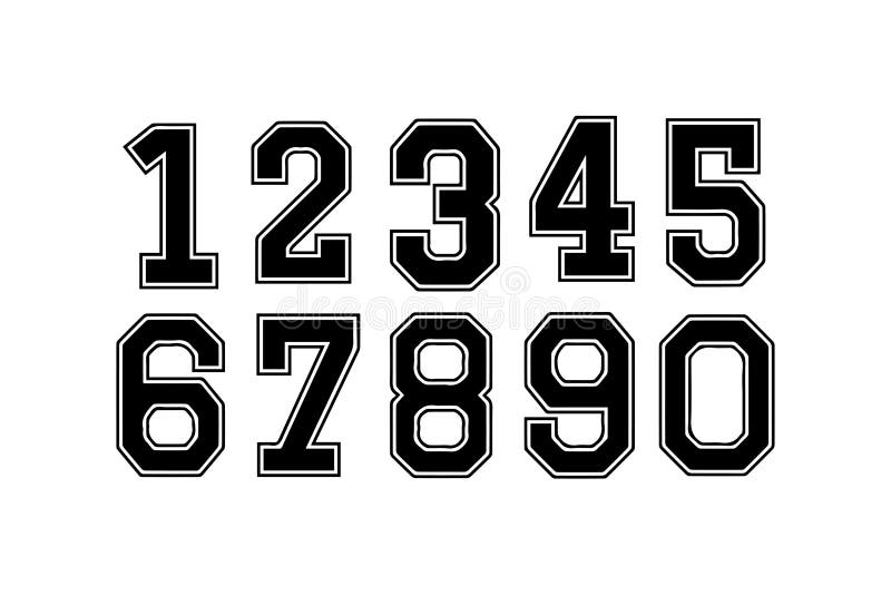Bold Number Set in Classic Font Style. Vector Icon Stock Illustration ...