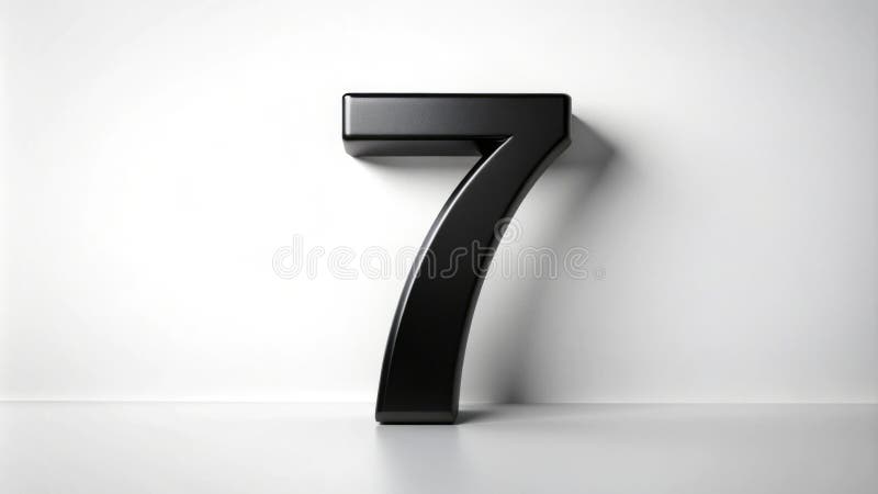 Bold Number Seven Isolated on White Background Perfect for Design ...
