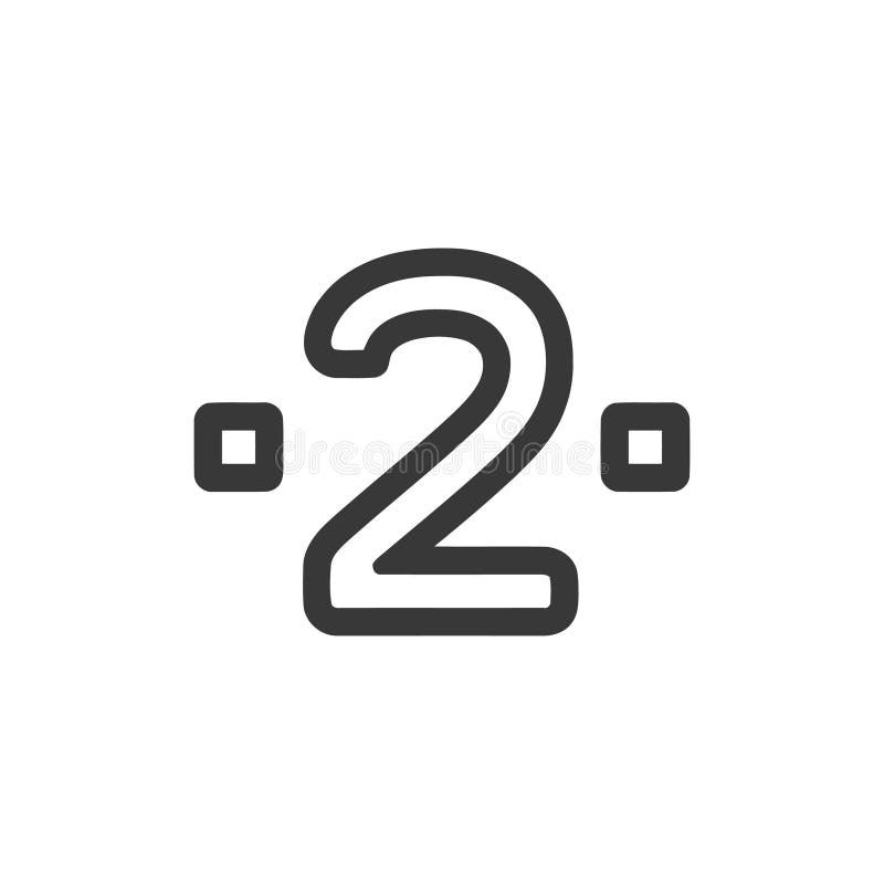 Stylish Bold Number Two with Square Markers Stock Vector - Illustration ...