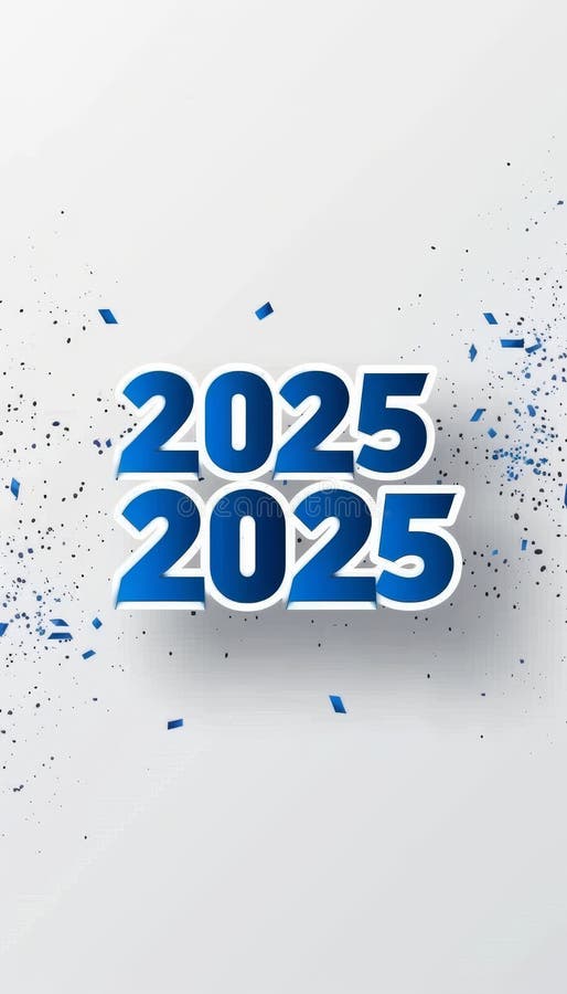 Bold 2025 Number on White Background for New Year or Future Concept ...