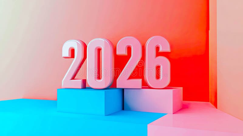 Bold 2026 Numbers on a Bright, Structured Background Create a Vibrant ...