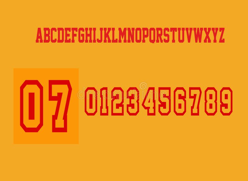 Bold Jersey Number Icon for Sports Uniforms Stock Illustration ...