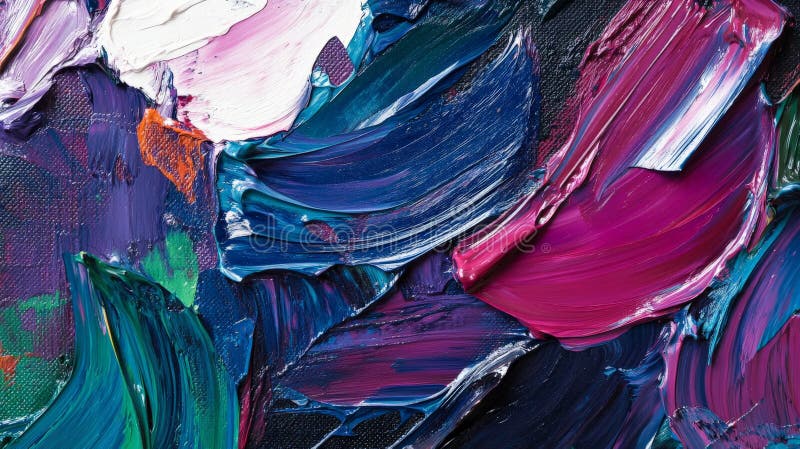 A Bold Oil Paint Texture Featuring Deep Navy Blue, Bright Magenta, and ...