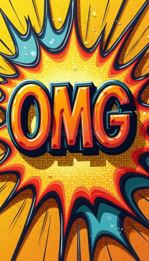 Bold OMG in a Comic Book Explosion Stock Photo - Image of design ...