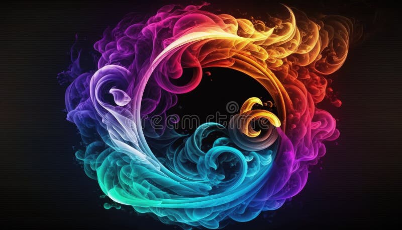 Bold Opposites Collide, Circle Smoke and Abstract Geometry Stock ...